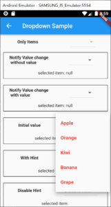 Flutter Dropdown Button hint text and initial value | Technical Feeder
