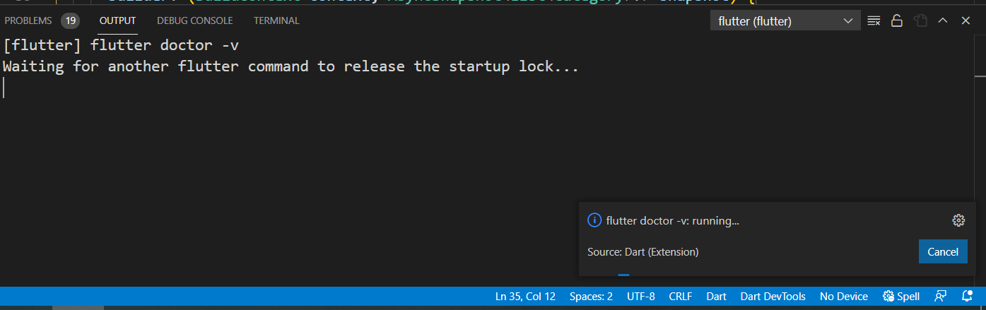 Waiting for another flutter command to release the startup lock… | Technical Feeder